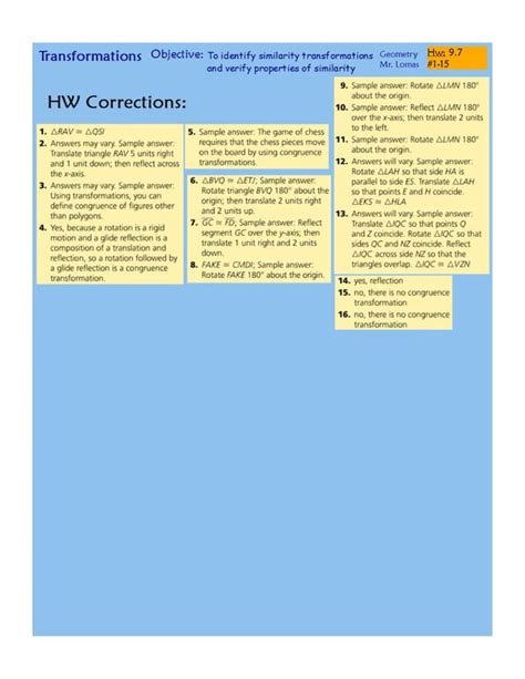 9 7 Similarity Transformations Pdf