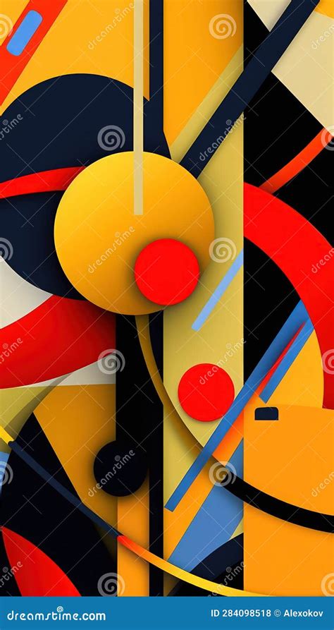 Modern Abstract Composition With Intersecting Lines And Bold Shapes Ai Generated Stock