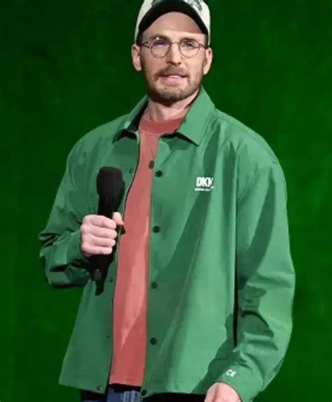 Chris Evans Cinemacon 2026 Green Jacket