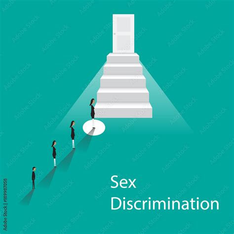 Gender Discrimination Concept Male Discrimination At Work Flat
