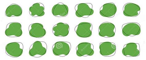 Organic Blob Shape Abstract Green Color Amoeba Irregular Fluid