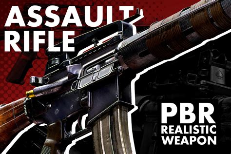 Old Assault Rifle 3d Model