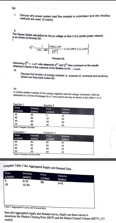 Solved I Discuss Why Power System Load Fow Analysis Is