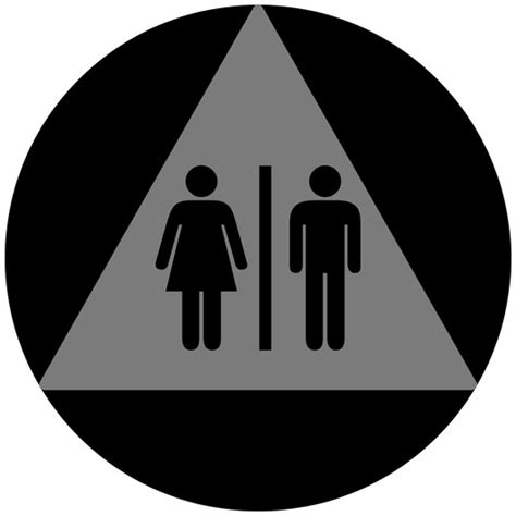 Ada Restroom Sign Symbol For Door Ca Black On Gray