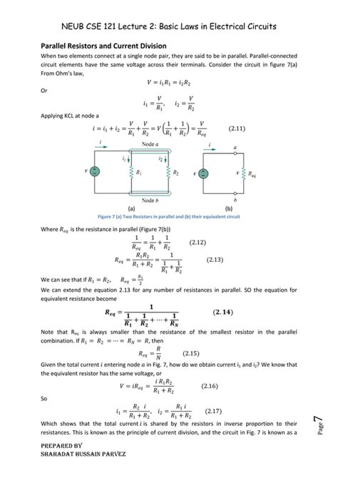 Neub Cse 121 Lec 2pdf Basic Electric And Circuit Pdf