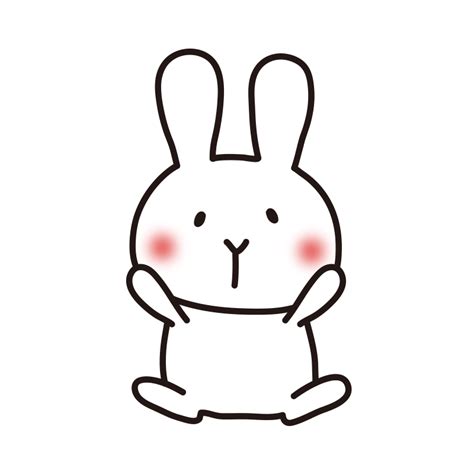 お腹を見せている白いうさぎの無料フリーイラスト かわいい手描きの無料素材「てがきっず」保育園・小学校・介護施設にぴったりのフリー素材イラスト