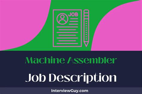 Machine Assembler Job Description Updated For 2025