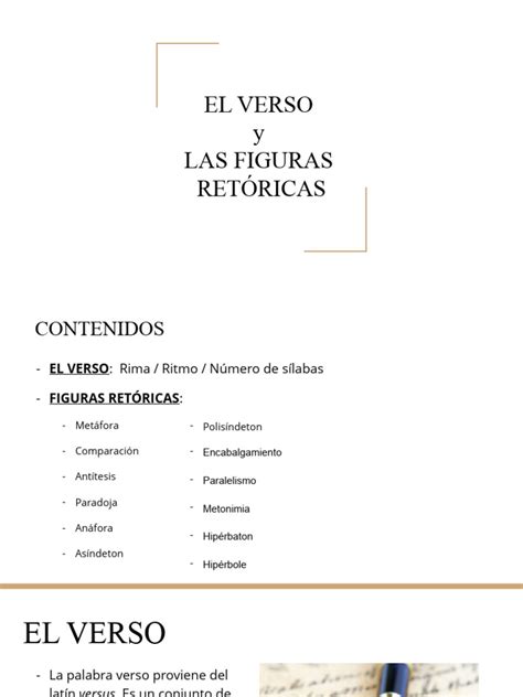 El Verso Y Las Figuras Retóricas Pdf Rima Palabra