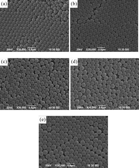 Sem Micrographs Of Sio2 Nanoparticles With Various Particle Sizes A