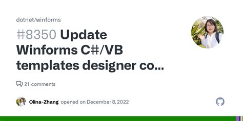 update winforms c vb templates designer code in initializecomponent