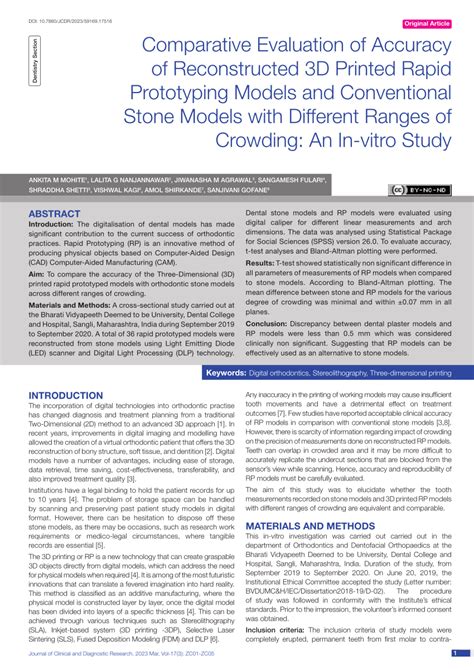 Pdf Comparative Evaluation Of Accuracy Of Reconstructed 3d Printed