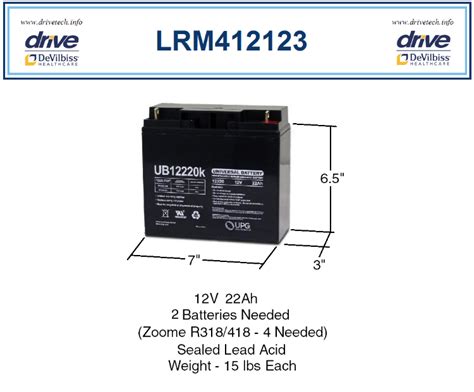 Battery For Drive Scout Lt 4 Wheel Scooter Hhcs