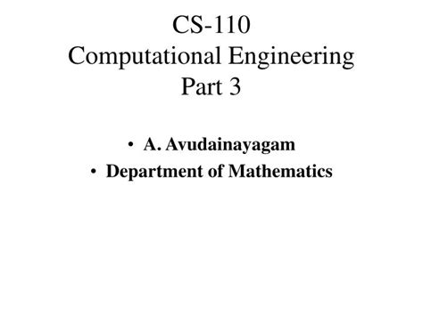 Ppt Cs 110 Computational Engineering Part 3 Powerpoint Presentation Free Download Id4815071