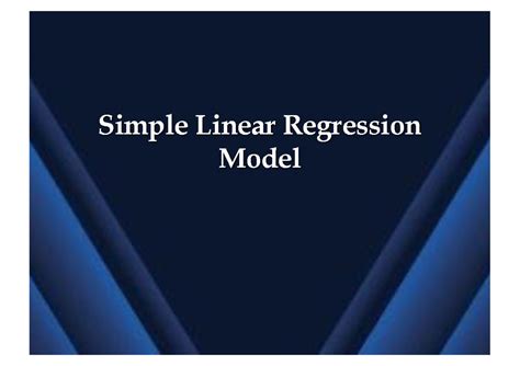 Eco 5 Summary Econometrics Simple Linear Regression Model Business Scenario 1 Business