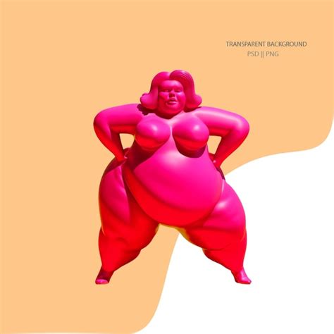 Premium Psd A Pink Woman With A Pink Body And A Red Body With The
