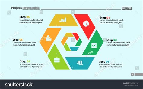Six Steps Process Chart Slide Template เวกเตอร์สต็อก ปลอดค่าลิขสิทธิ์ 1142538356 Shutterstock