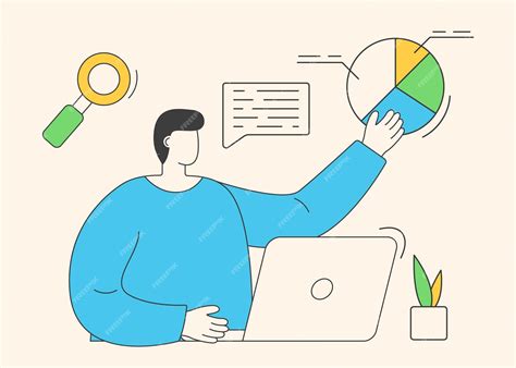 Premium Vector Data Analytic Scene Trendy Business Character Financial Management Illustration
