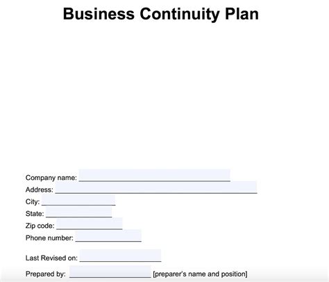 What Is A Business Continuity Plan Template