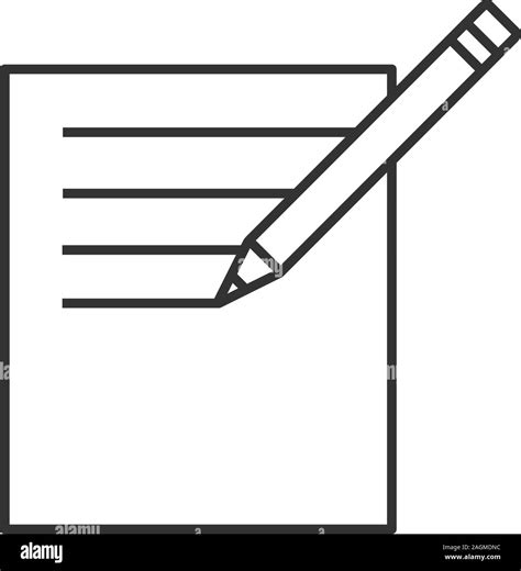 Notepad With Pencil Linear Icon Thin Line Illustration Taking Notes