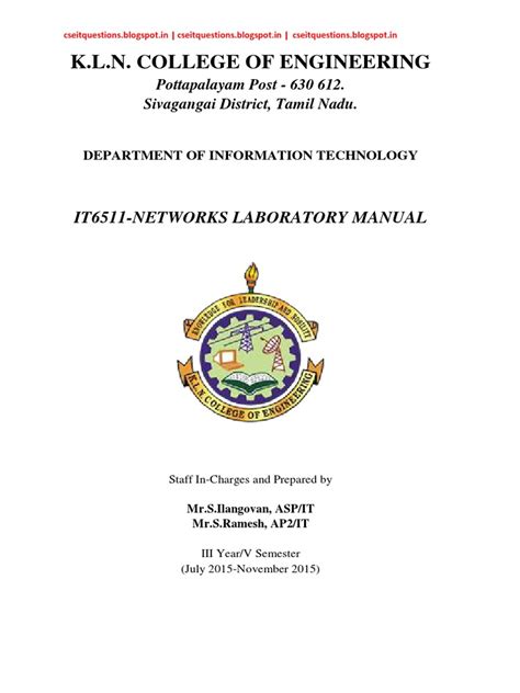 Computer Networks Lab Manual Pdf Network Socket Transmission