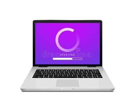 Laptop Updating Software Progress Computer Update Screen With Progress Bar Digital Technology