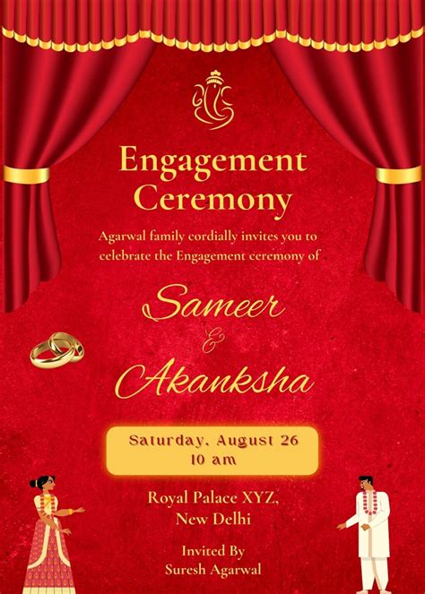 ring ceremony invitation card engagement invitation