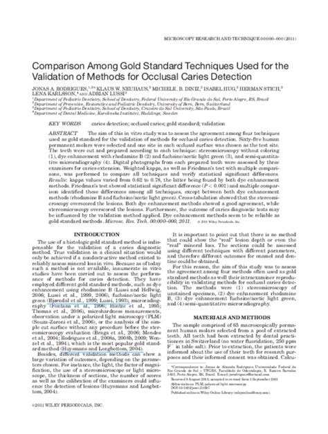 Pdf Comparison Among Gold Standard Techniques Used For The Validation