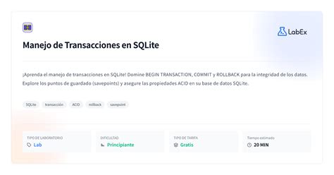 Manejo De Transacciones En Sqlite Labex