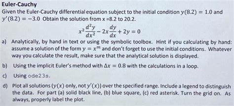 solved given the euler cauchy differential equation subject