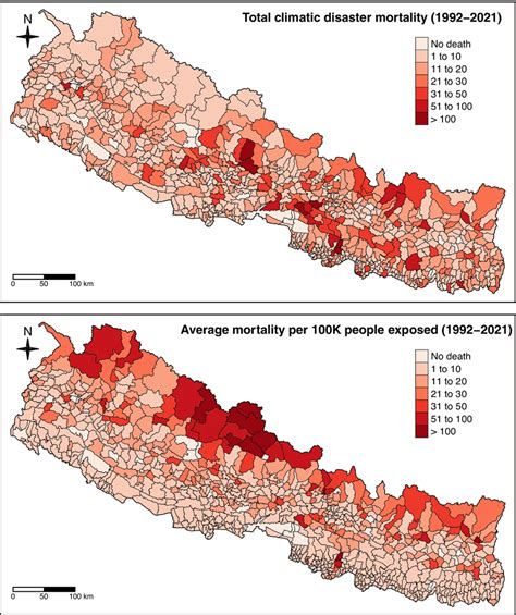 Spatial Distribution Of Climatic Disaster Impacts Total Mortality And Download Scientific