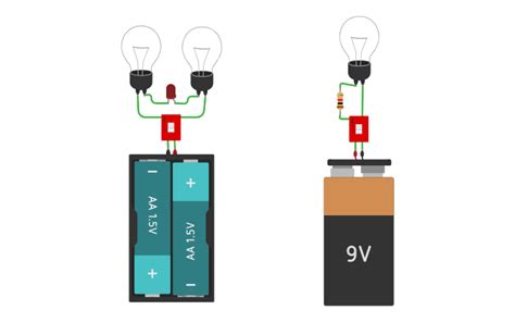 Circuit Design 2 Bulb Circuit With 1 Led 1 Bulb Circuit Without