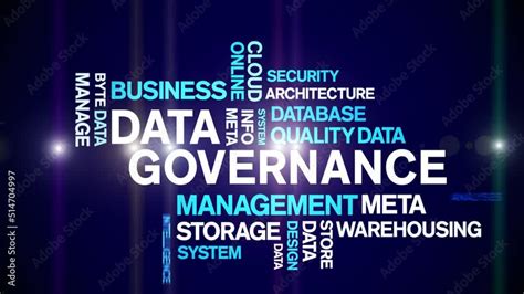 K Data Governance Animated Tag Word Cloud Text Design Big Data Animation Typography Seamless