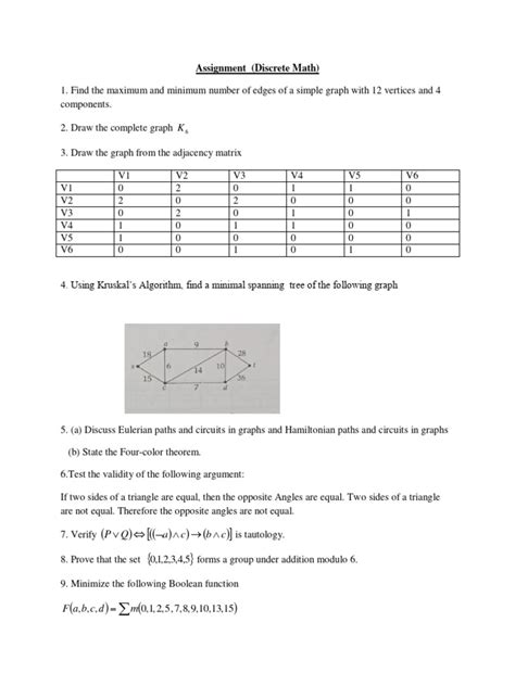 Assignment Discrete Mathematics Pdf