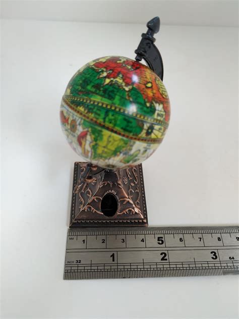 Miniature World Globe Pencil Sharpener Diecast Metal Collectible Display New With Box Etsy
