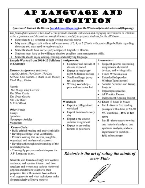 Ap Language And Composition