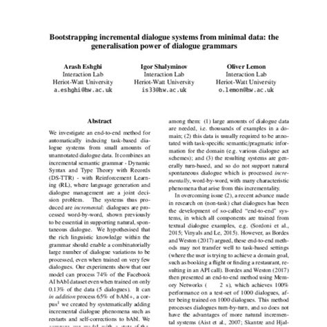 Bootstrapping Incremental Dialogue Systems From Minimal Data The