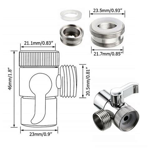 Badu Bg Превключвател Адаптер за кран 3 посочен конектор за тройник Душ глава Отклоняващ клапан