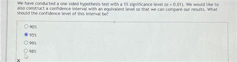 Solved We Have Conducted A One Sided Hypothesis Test With A