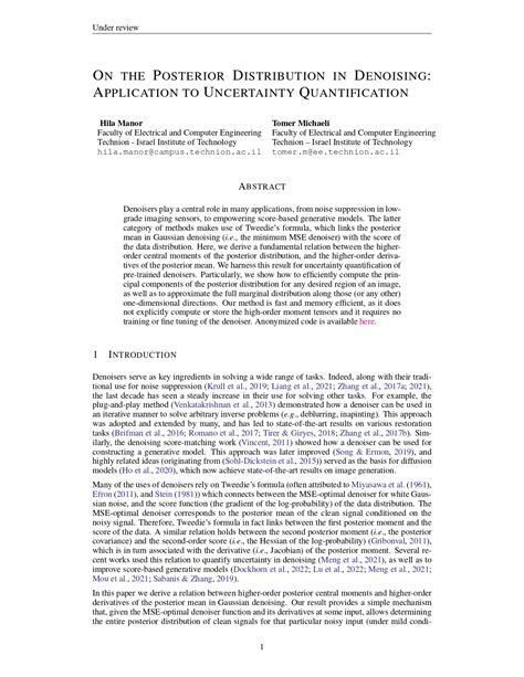 On The Posterior Distribution In Denoising Application To Uncertainty