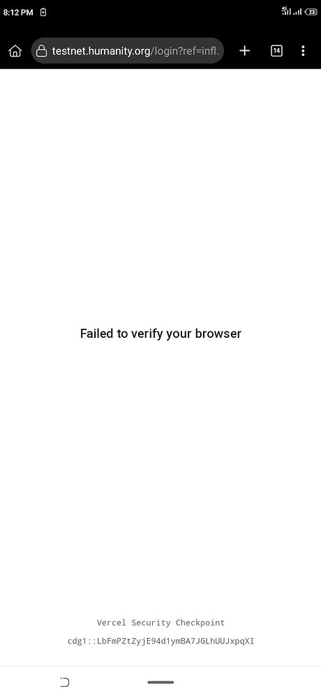 Failed To Verify Your Browser Help Vercel Community