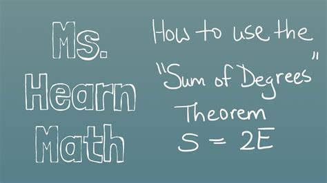 2c using the sum of degrees theorem in graph theory to find the number