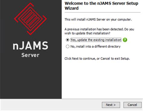 update njams server step by step — integration matters documentation
