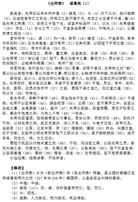 出师表原文图片 诸葛亮出师表原文图片 伤感说说吧