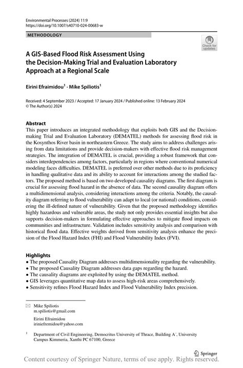 Pdf A Gis Based Flood Risk Assessment Using The Decision Making Trial And Evaluation