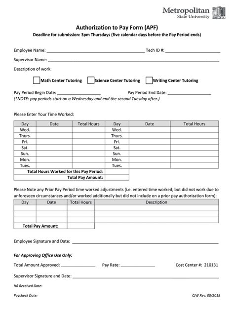 Fillable Online Authorization To Pay Form Apf Fax Email Print Pdffiller