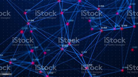 데이터 기술 그림 빅 데이터 디지털 코드 어두운 배경에 점과 선의 추상적 인 연결 3d 0명에 대한 스톡 사진 및 기타 이미지 Istock