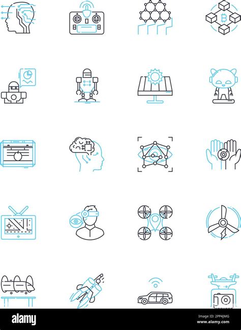 Automated Shipping Linear Icons Set Efficiency Accuracy Reliability Tracking Logistics