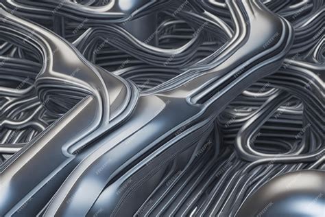 Metallic Lines Intertwined In A Complex Pattern Simulating Industrial Connections Premium Ai