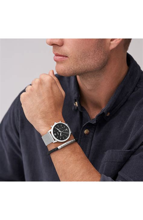 Mens Watch Fossil Neutra Boxset Chronograph Silver Stainless Steel Bracelet Fs6021set E Oro