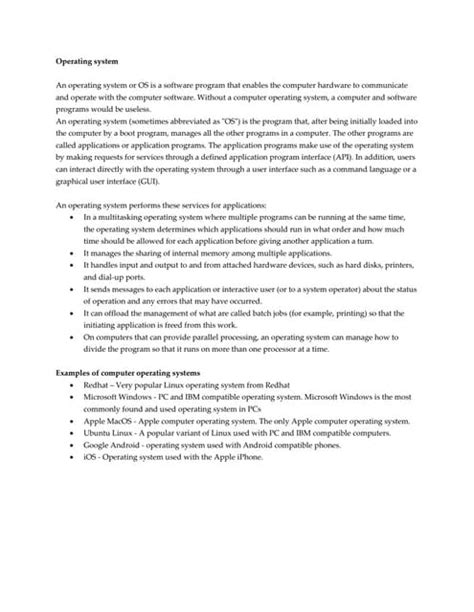 Operating System Presentation Pptx Operating Systems Computer Software And Applications